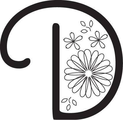 Shawkl Designs: Daisy Monogram - D