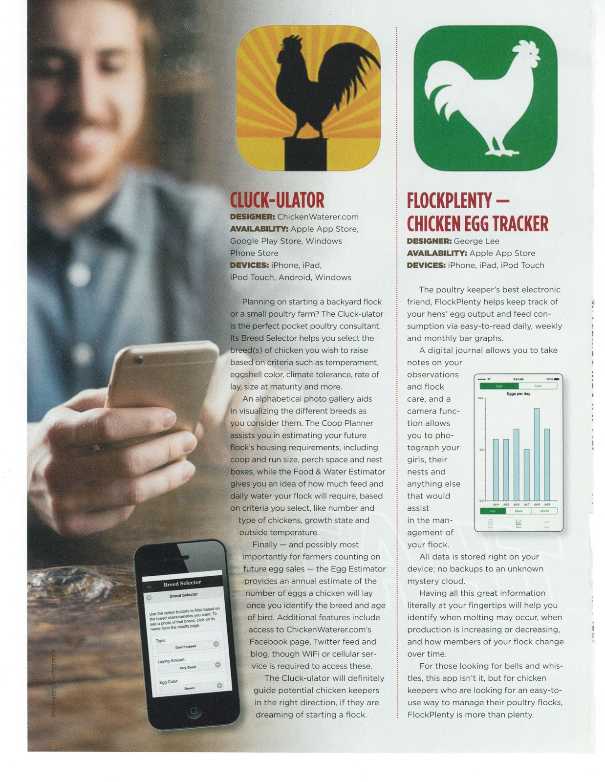 Cluck-ulator In Top 5 Most Popular Smart Phone Apps for Chicken Owners