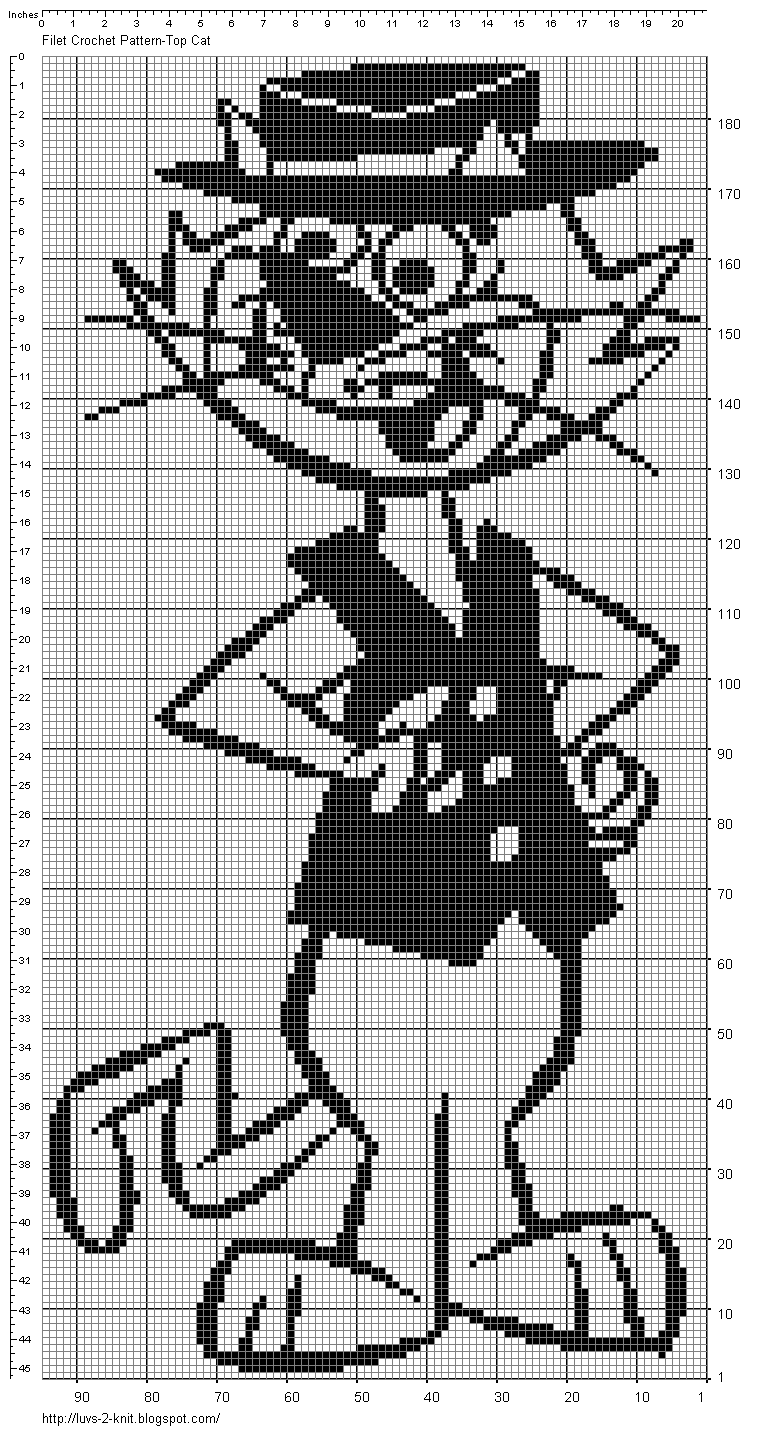 Cro Knit Inspired Creations By Luvs2knit: Filet Crochet Pattern Top Cat ...