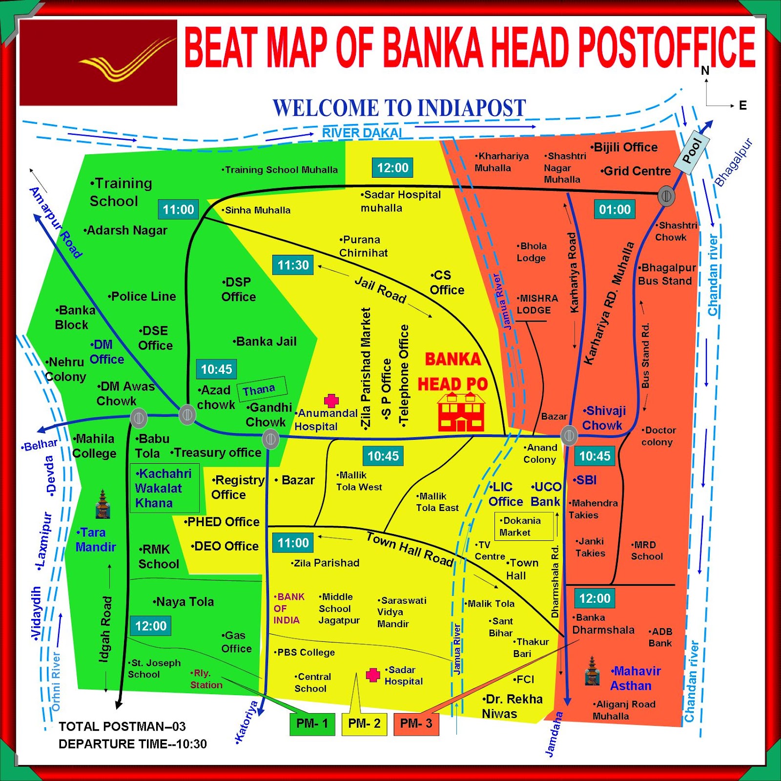 BHAGALPUR HEAD POST OFFICE: Beat Map of Banka Head Post office