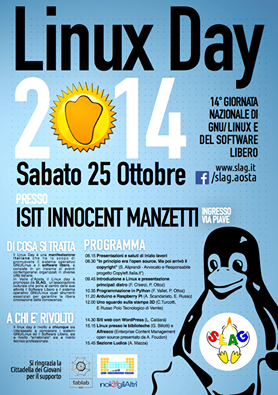 ImpresaVda: #Linuxday2014 al Manzetti di #Aosta il 25 Ottobre