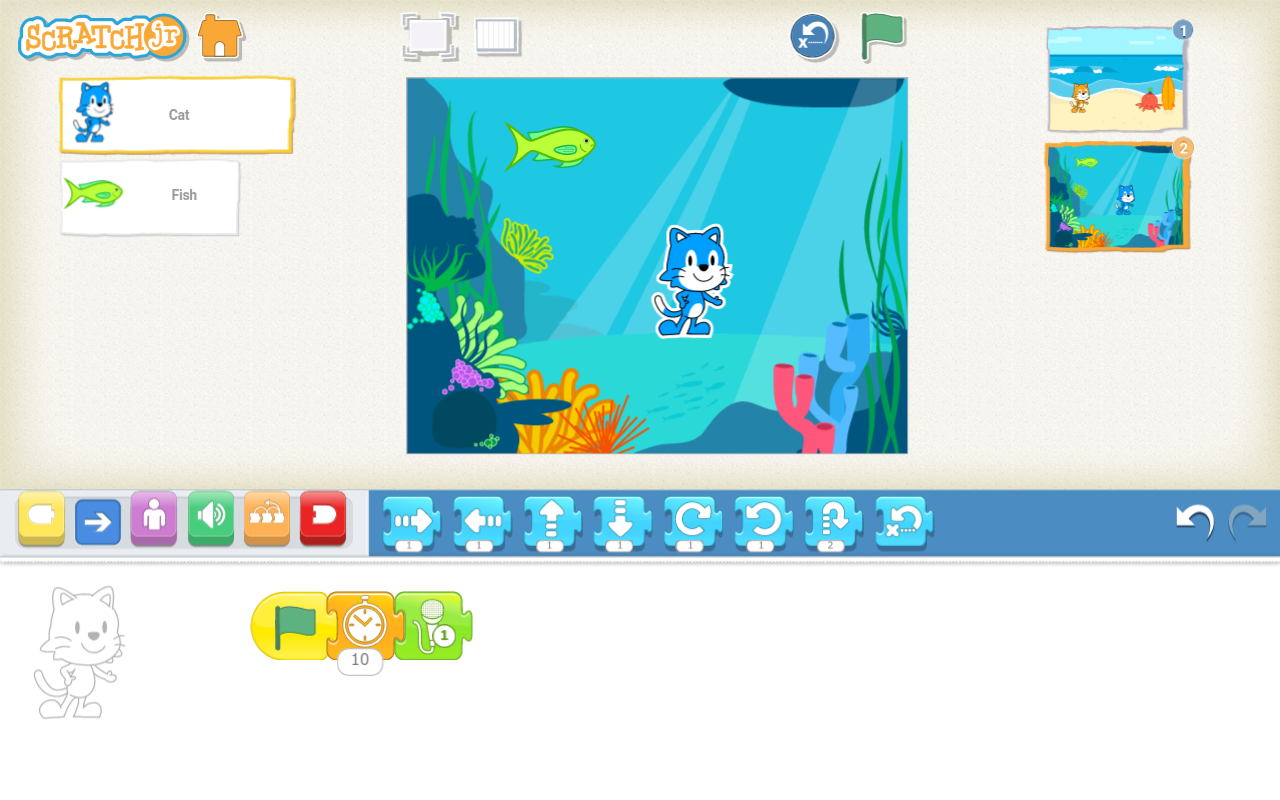 子供と一緒にプログラミング! 【scratchjr】サンプル「quick Intro」の解説