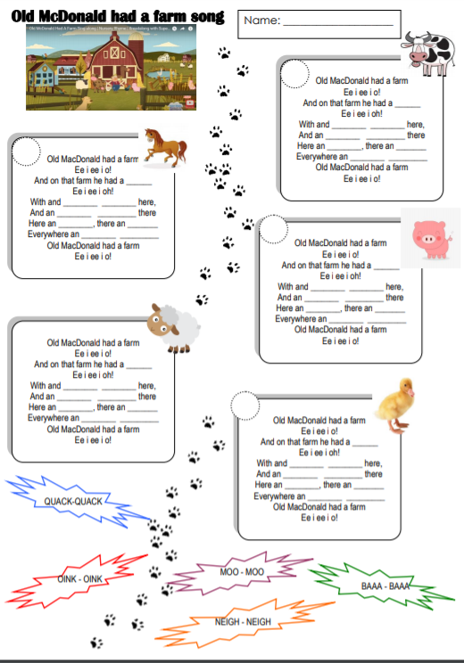 miteachertieneunblog: Old McDonald's song