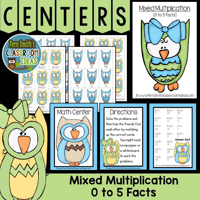 Mixed Multiplication Math Center Games 0 to 5 Facts - Fern Smith's ...