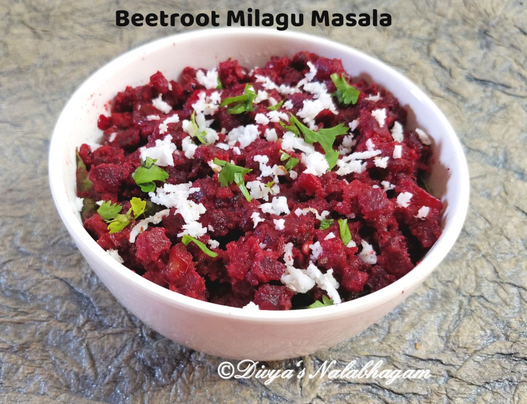 Beetroot Milagu Masala Poriyal - Divya's Nalabhagam