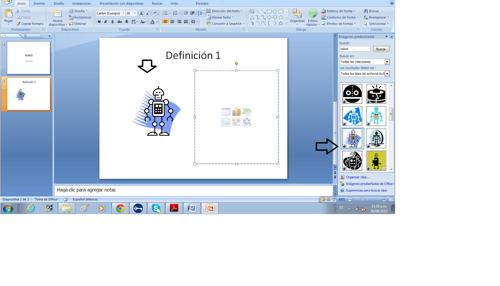Dorian Maribel Blanco Blanco: Práctica- 4- PowerPoint- los Robots ♥