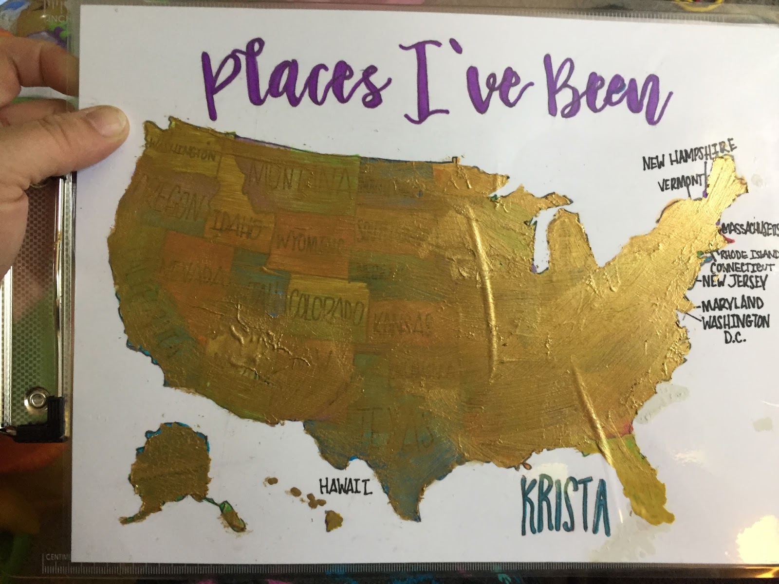 DIY Watercolor Scratch Off Map | The Dabbling Crafter