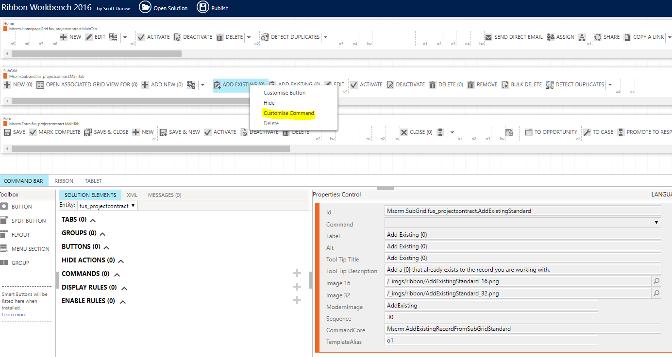 Dynamics 365 sub-grid add new and add existing