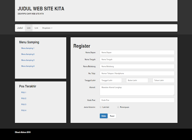 Membuat FORM Sederhana dengan menggunakan Bootstrap - Musowwir