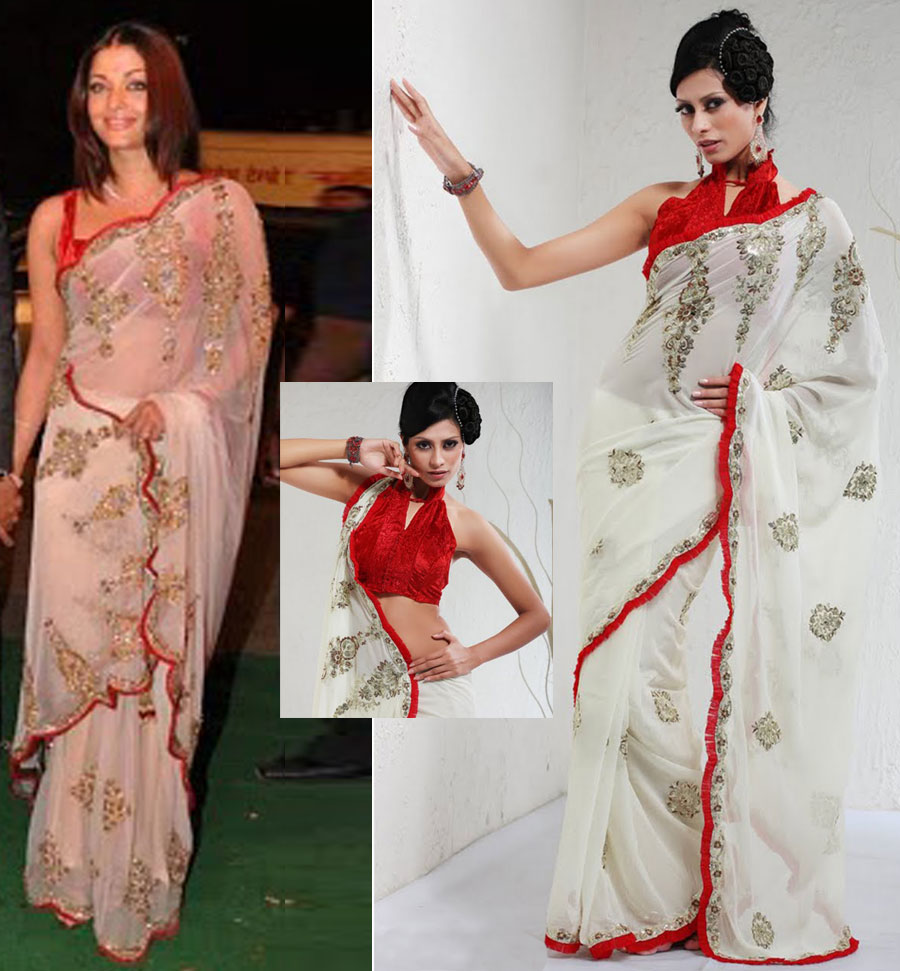 TELUGU WEB WORLD: ISH IN TRANSPARENT WHITE SILK SAREE WITH RED BLOUSE ...