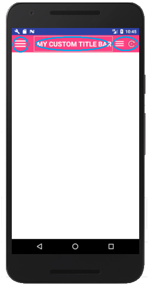 Code Samples Android Actionbar Top Title Bar With Custom View Using Custom Layout As App 2396