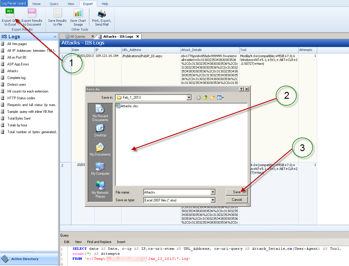IT-Security: How to use Log Parser Lizard