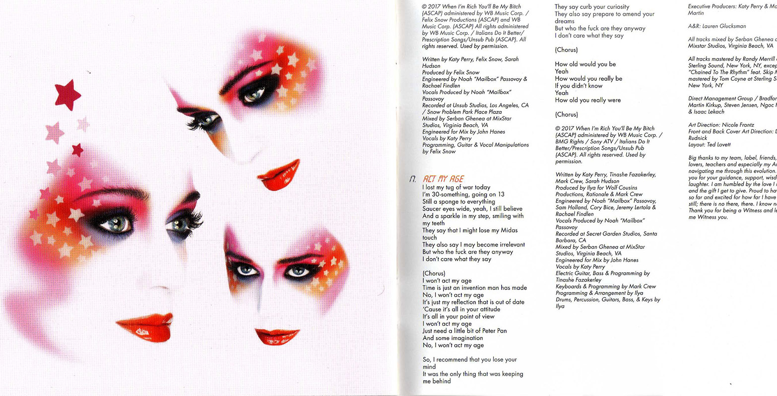 Encarte: Katy Perry - Witness (Target Exclusive) - Encartes Pop