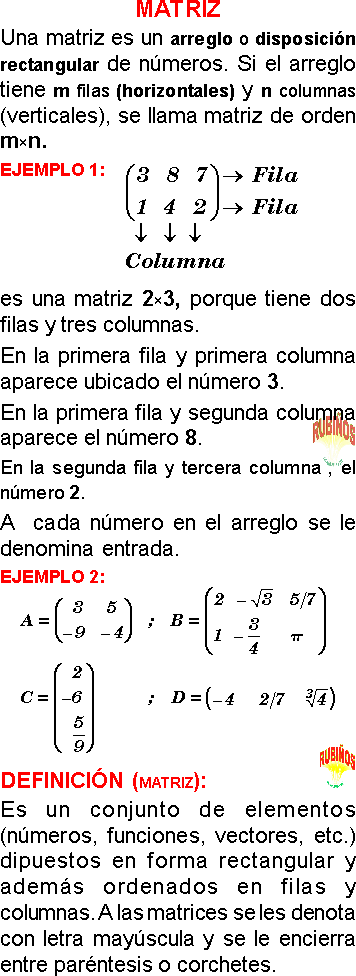 MATRICES EJEMPLOS Y EJERCICIOS RESUELTOS