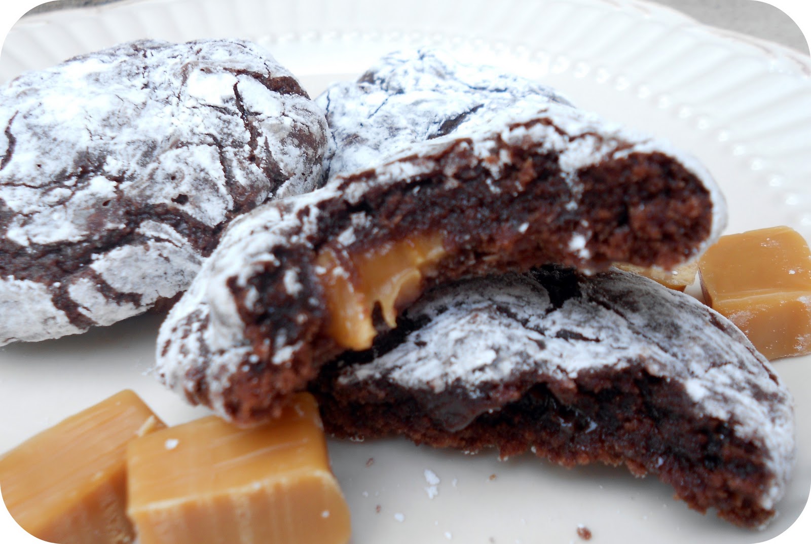 .: Caramel Chocolate Brownie Crinkle Cookies
