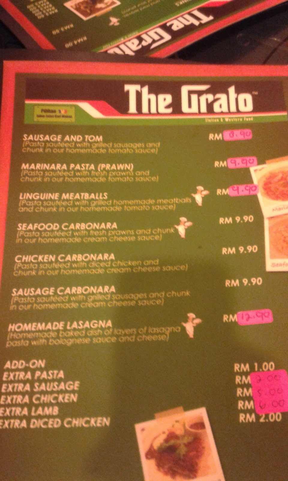 Bunga-bunga Kehidupan: The Grato, Italian and Western Food