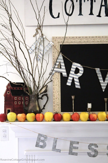 Minimalist Fall Apple Mantel