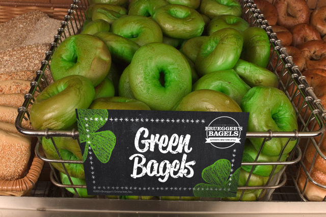 Green Bagels are Back at Bruegger's for St. Patrick's Day | Brand Eating