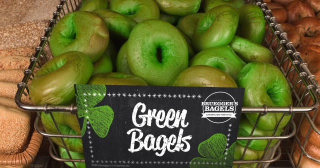 Green Bagels Available at Bruegger's for St. Patrick's Day | Brand Eating