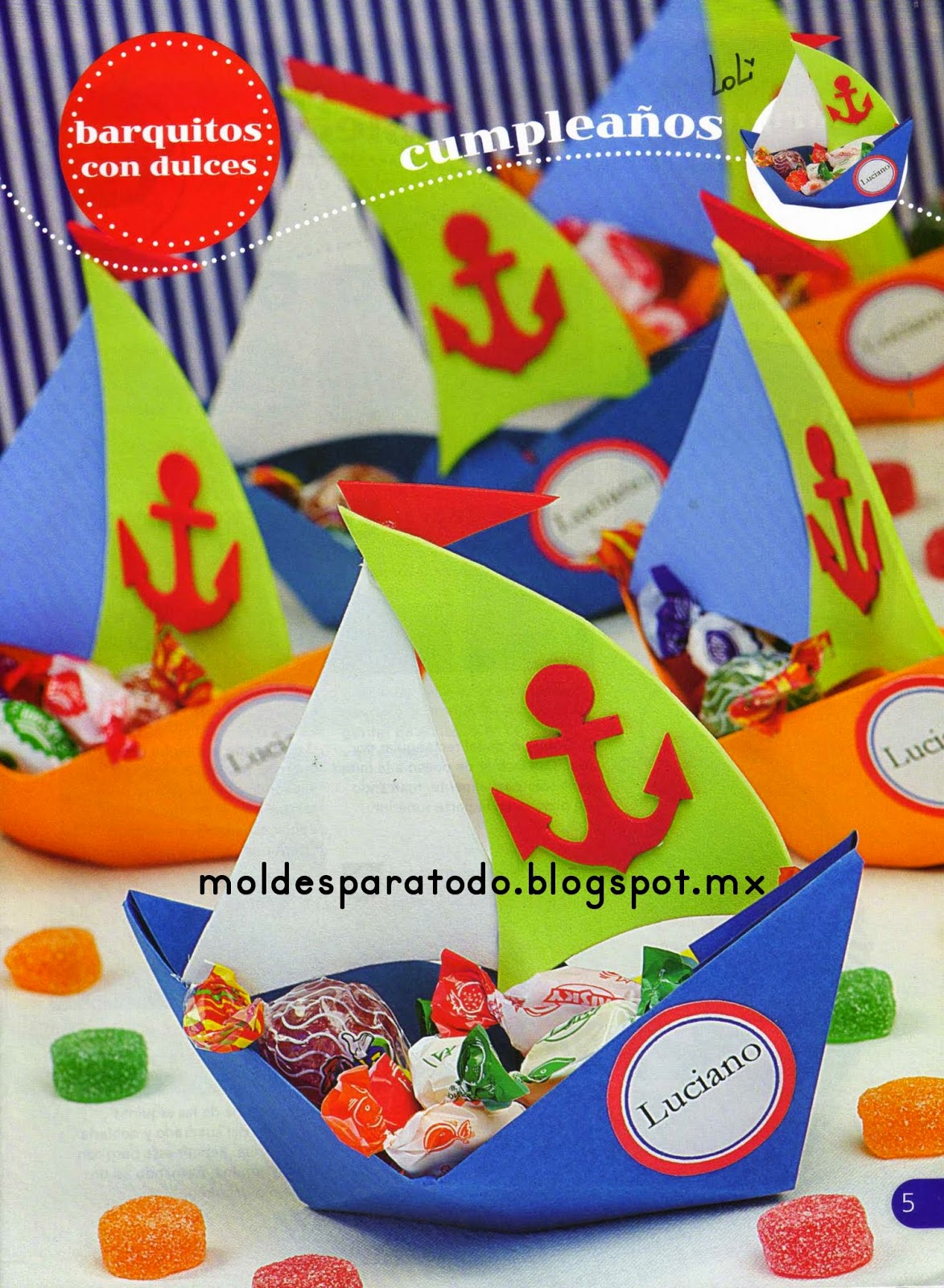 Moldes para Todo: Dulceros Barquitos