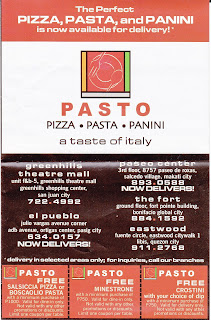 Menus in Manila: Pasto Menu