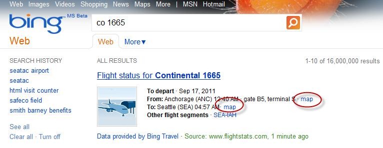 Microsoft's Bing Offers Airport Maps