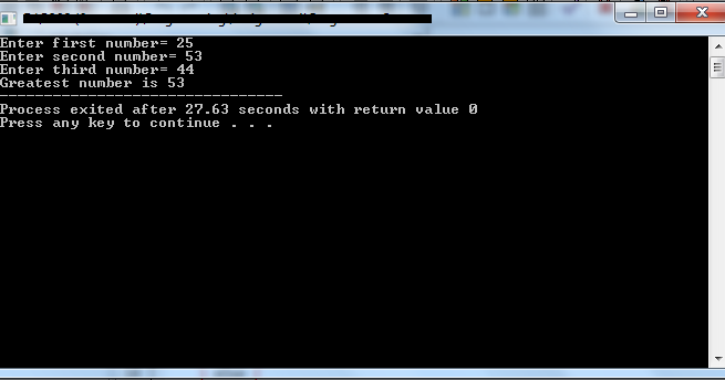 Write A C Program That Prompts The User To Input Three Integer Values And Find The Greatest