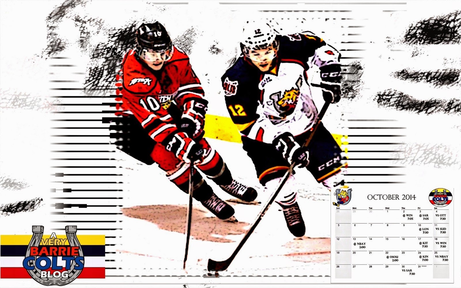 Barrie Colts October Desktop Calander w/ Kevin Labanc (@Str8ToTheBanc)
