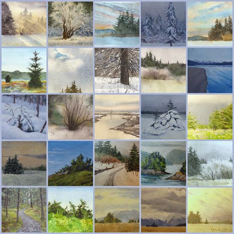 Carole Baker's Art Journal: Collage of January Paintings