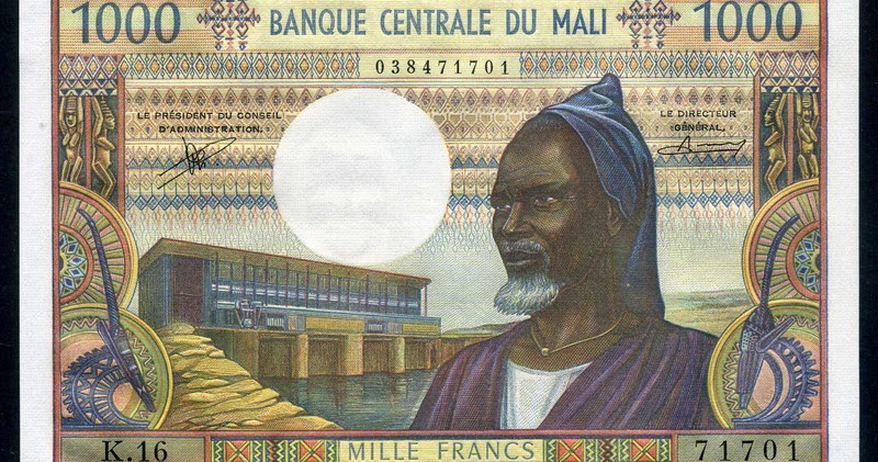 Currency of Mali 1000 Francs banknote, Banque Centrale du Mali|World ...