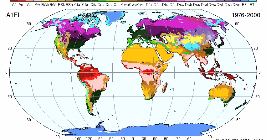 Köppen climate classification (1981 - 2100)
