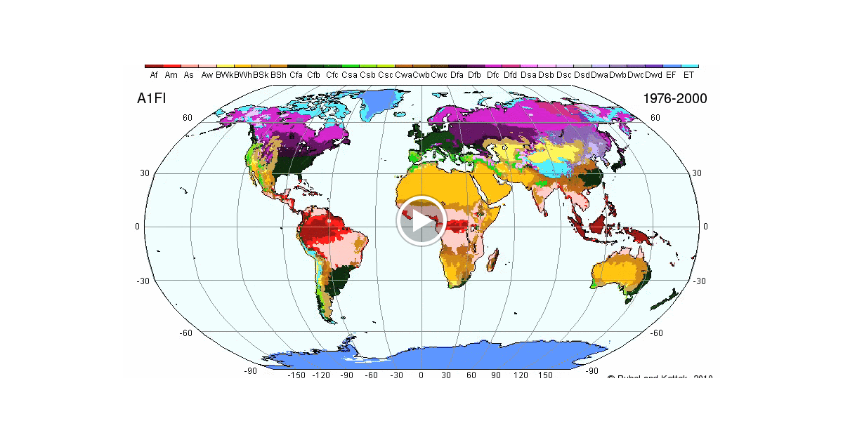 Köppen climate classification (1981 - 2100) - Ecoclimax