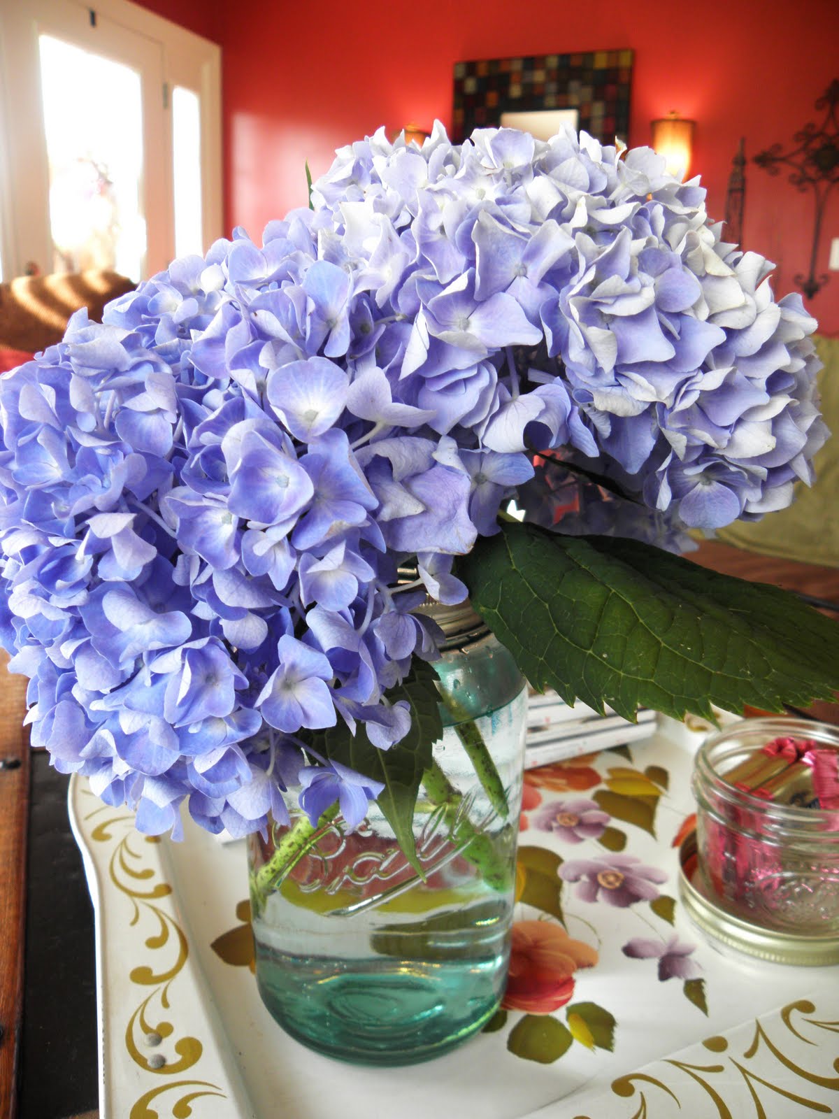 The Cozy Little Kitchen: Hydrangeas and Coffee Table Vignette