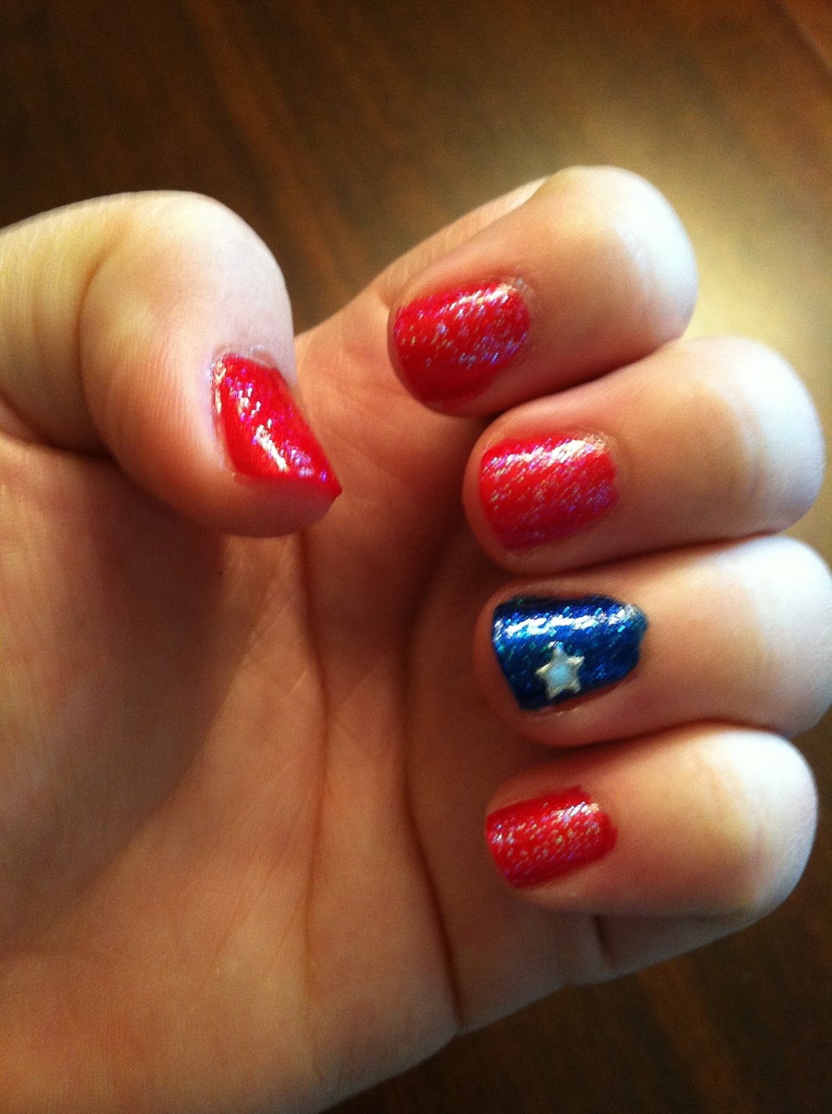 The Nail Rainbow: Red, Blue and...Glitter?