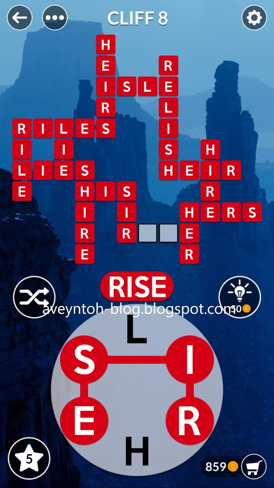 Aveyn's Blog: Wordscapes Answers - CANYON - CLIFF