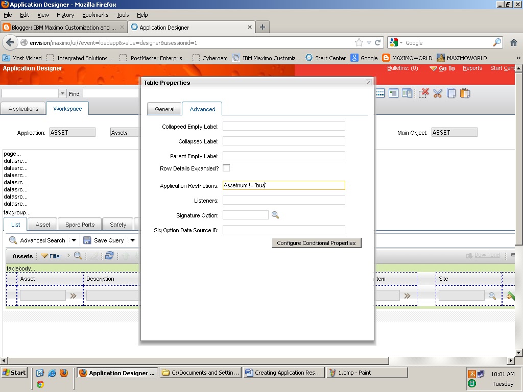 Maximo Functional & Configurations : Restriction of records using ...