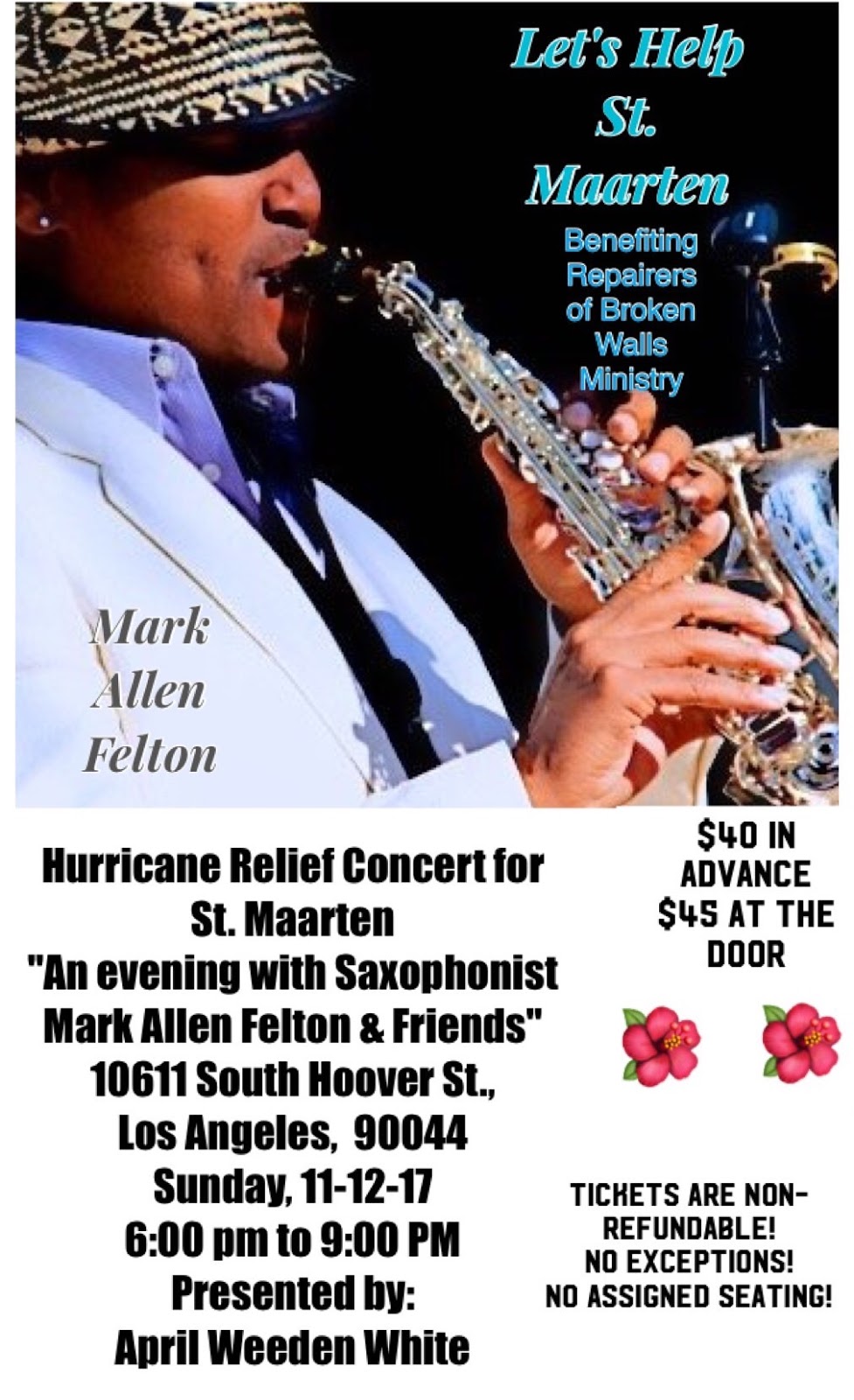 Hurricane Relief Concert: "An Evening with Saxophonist Mark Allen ...