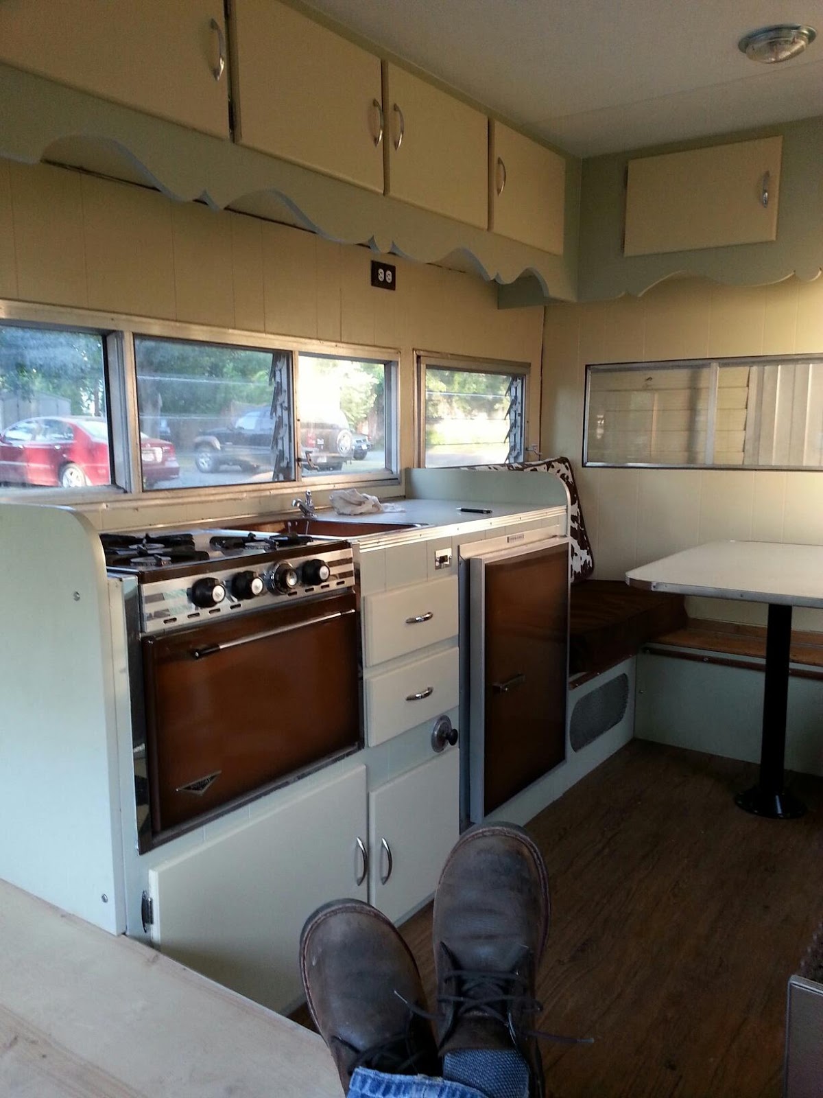 The Toaster Camper: More progress- bed and fridge