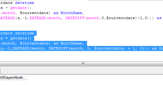 Sql server -> Get current month name with number of days - ASPMANTRA ...
