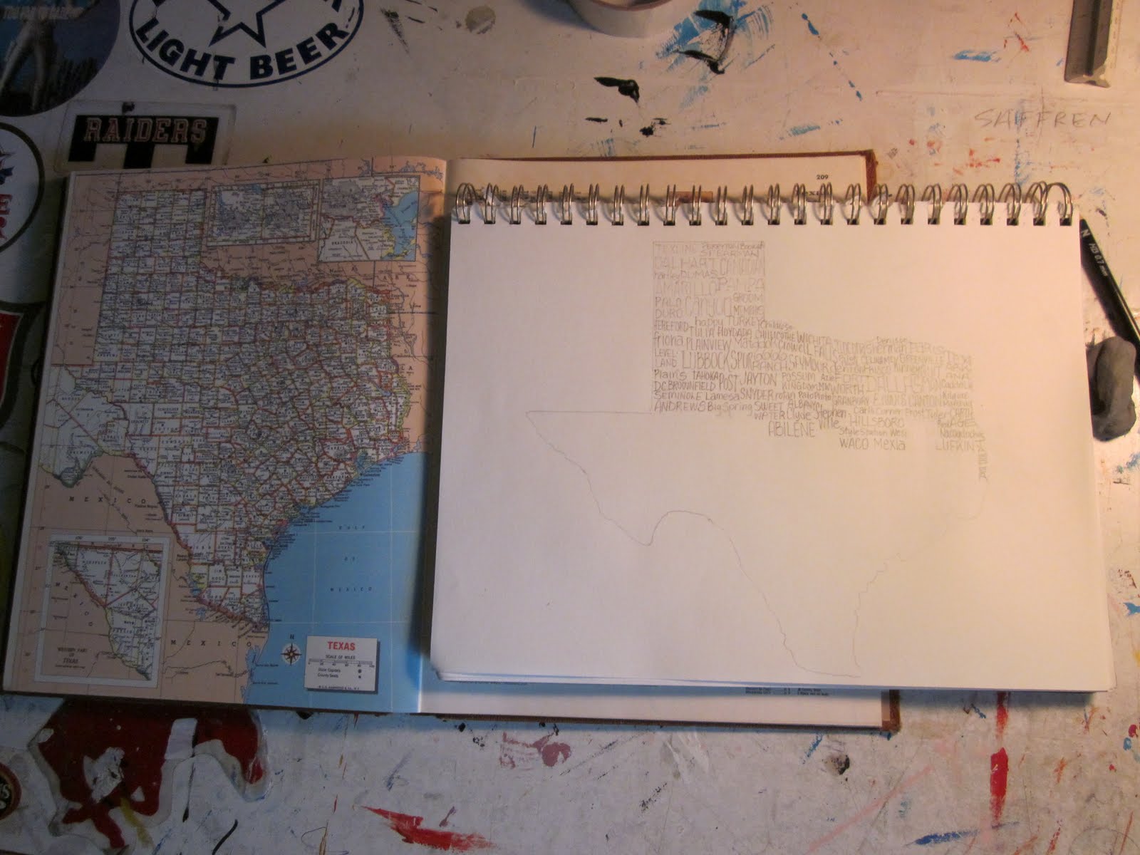 Texas Town Map Drawing