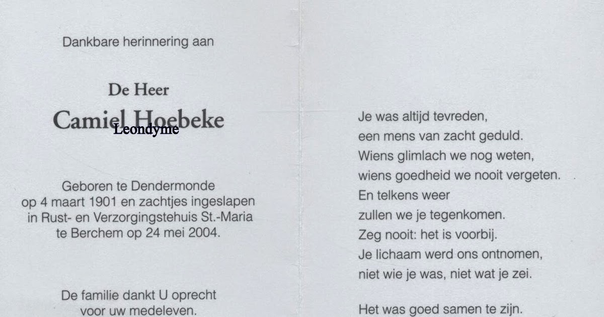 Historische weetjes: Camiel Hoebeke 1901-2004, de 103-jarige van Berchem