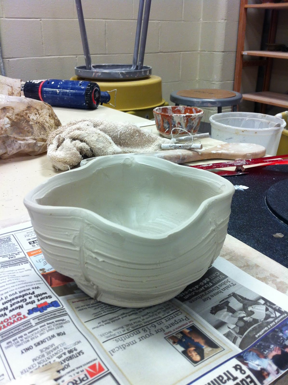 15 Painted Cups: Altered forms and shellac resist