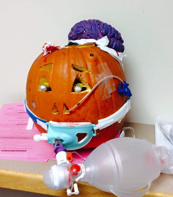 All That Spam: Pumpkin Carved and Decorated As An ER Patient