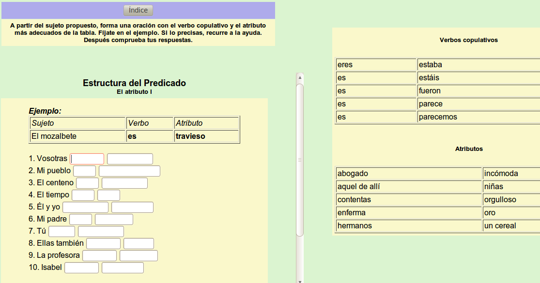 5º DE PRIMARIA CEIP ANDALUCIA: ESTRUCTURA DEL PREDICADO: EL ATRIBUTO.
