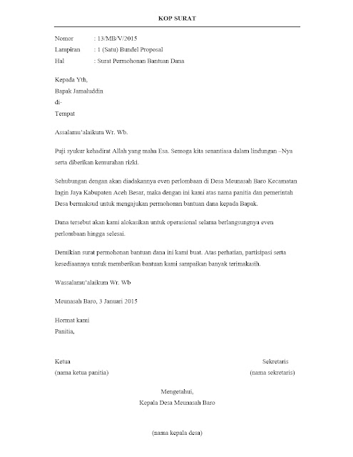 Contoh Surat formal 2019 | Kumpulan Contoh Surat Lengkap