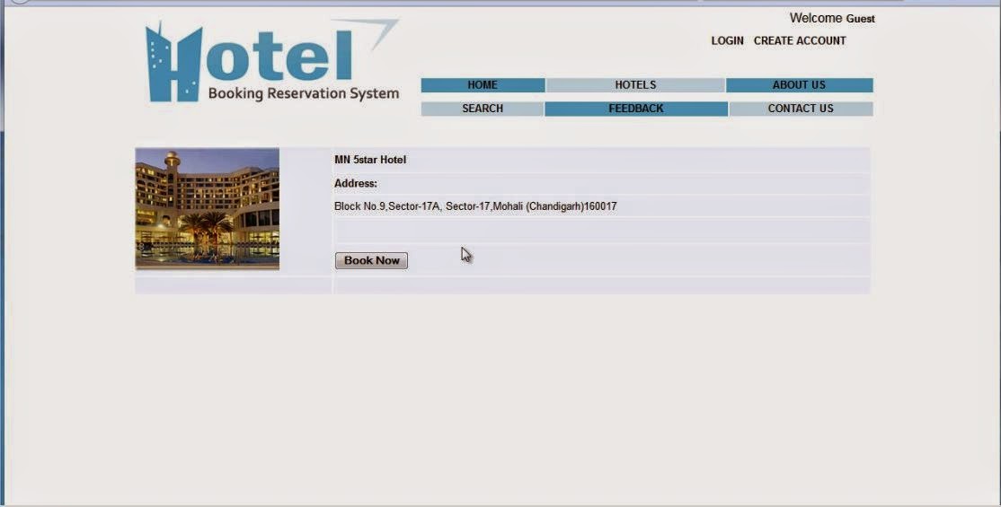 Online Hotel Reservation Project in ASP.NET C#