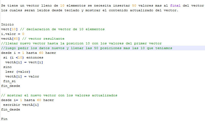 Vacil Mio y Bayuncadas: Operaciones Con Vectores Algoritmo