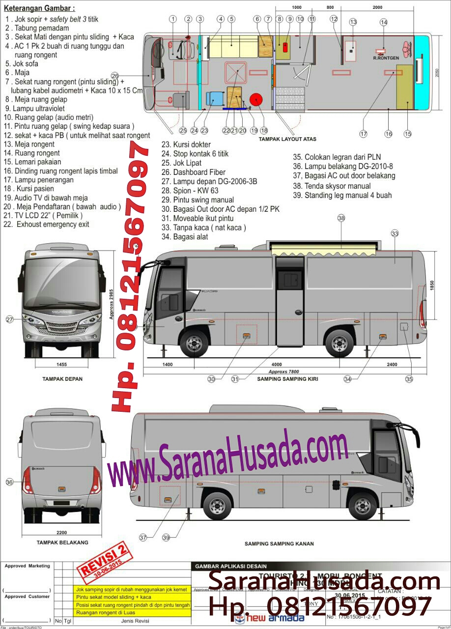 PEMBUATAN BUS X RAY , JUAL BUS RONTGEN , BUS LAB MCU , BUS KLINIK ...