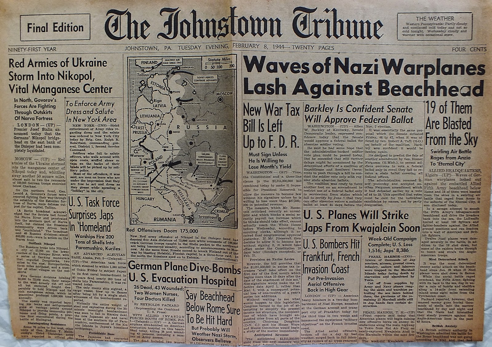 The Johnstown Tribune - WWII: February 8, 1944: Waves of Nazi Warplanes ...