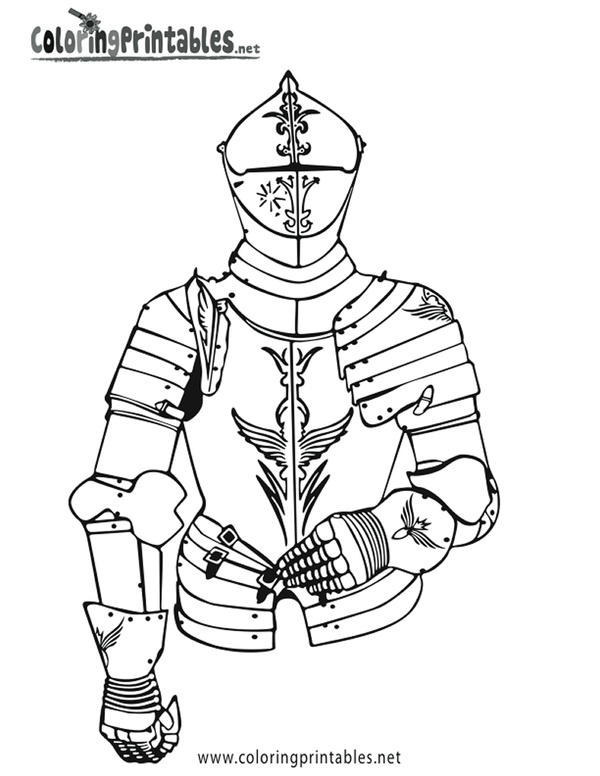 Suit Of Armor Coloring Page Coloring Pages